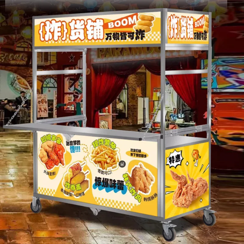 Night market mobile commercial folding stall car stall car hand push ...