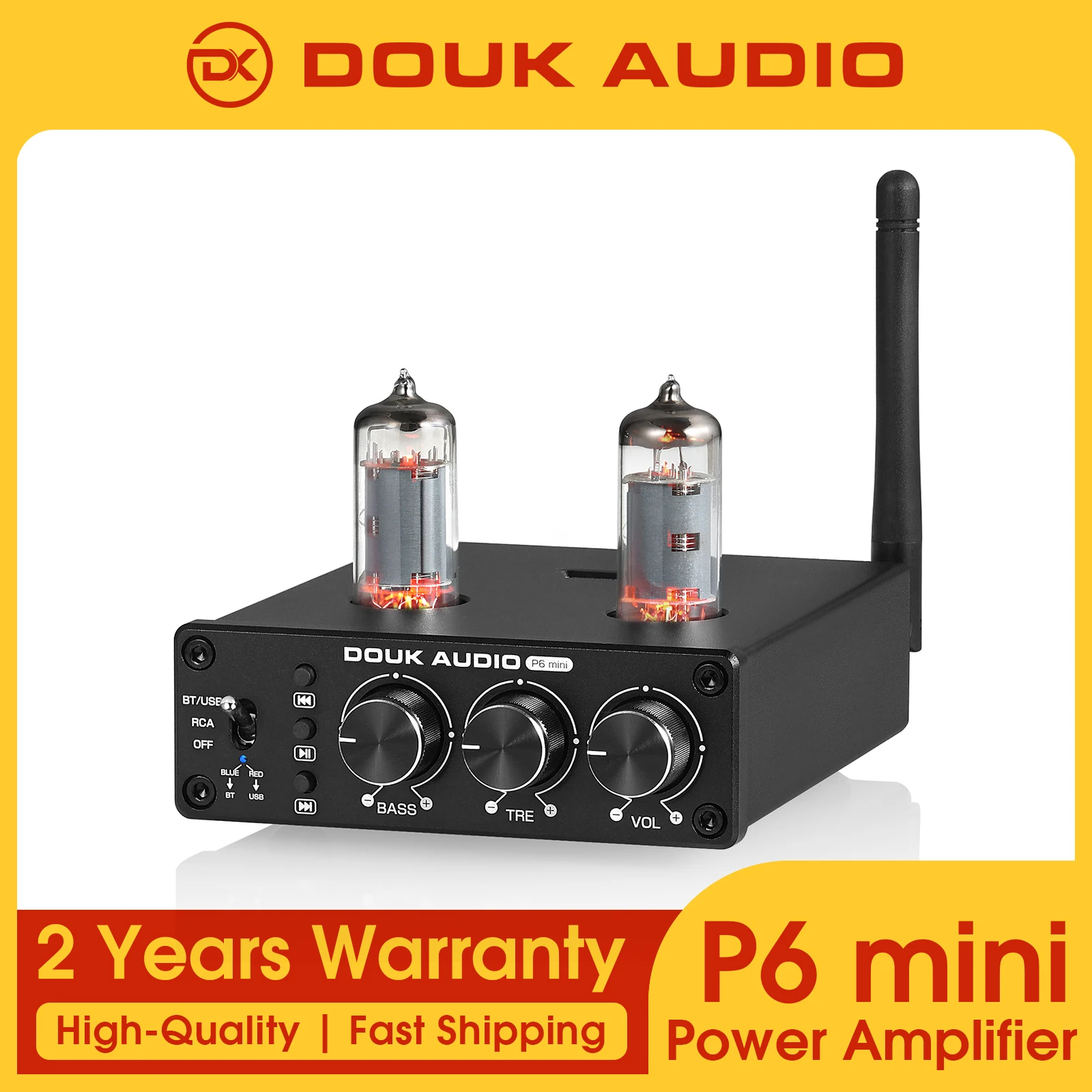 Douk Audio Mini Vacuum Tube Preamp HiFi Bluetooth 5.0 Stereo Audio Pre ...