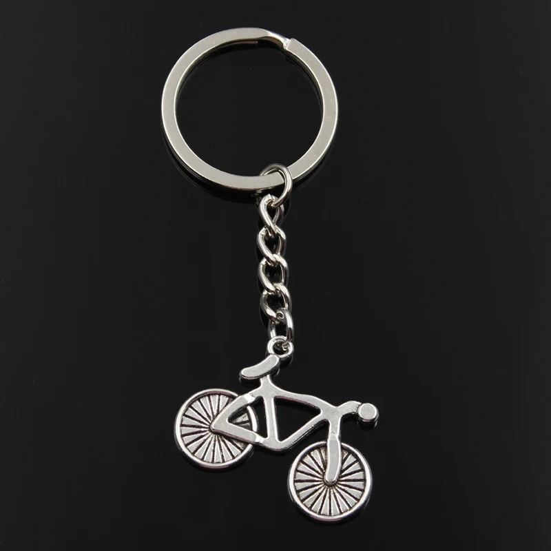 New Fashion Keychain 25x34mm Bike Bicycle Pendants DIY Men Silver Color ...