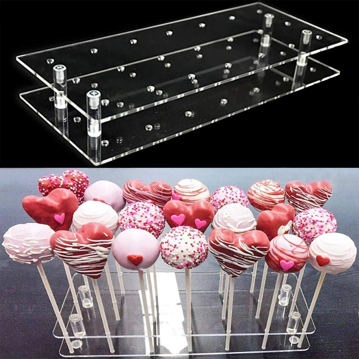 Acrylic Lollipop Stand 20/21Hole Transparent Lollipop Display ...