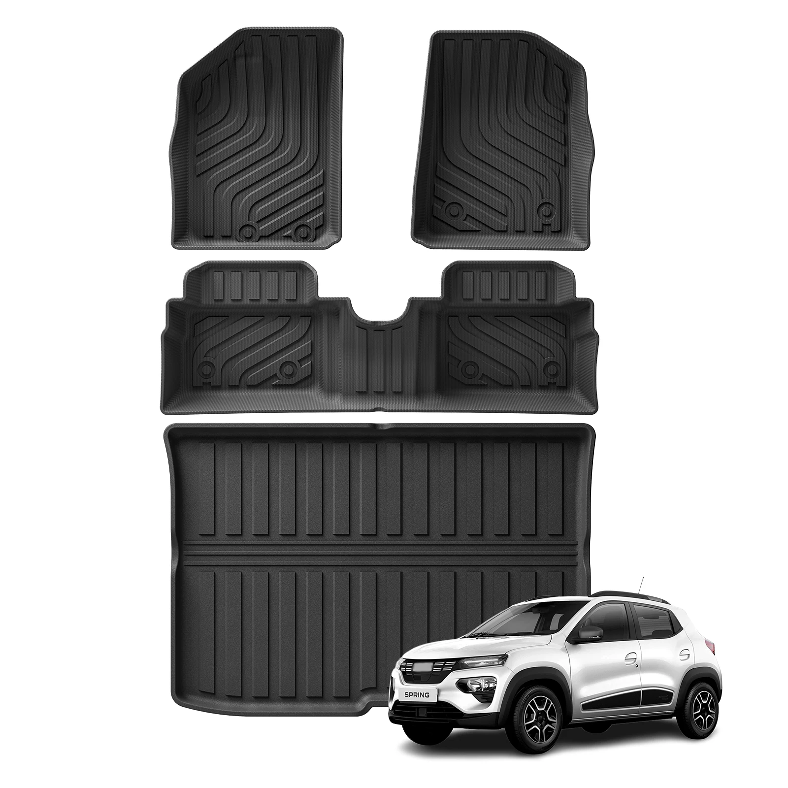 for-Dacia-Spring-EV-Car-Floor-Mats-Trunk-Pad-TPE-3D-Foot-Mat-Set ...