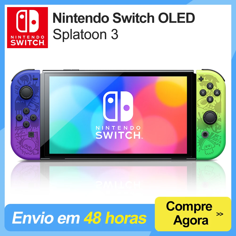 Nintendo switch oled game console splatoon 3 edição limitada com 7 ...