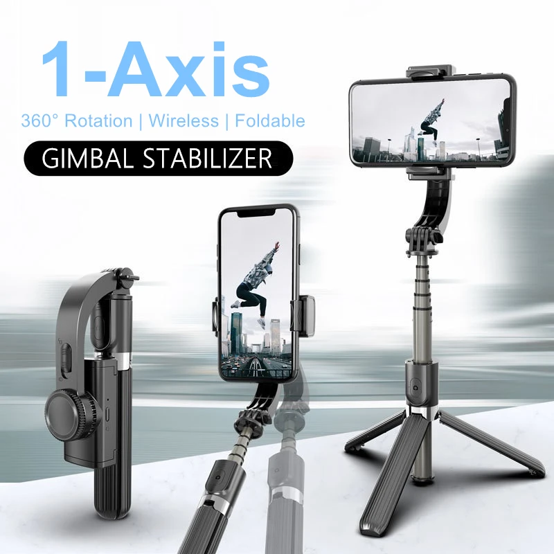Smart-1-Axis-Gimbals-Stabilizer-Smartphone-Selfie-Stick-with-Extended-Tripod-Wireless-Remote ...