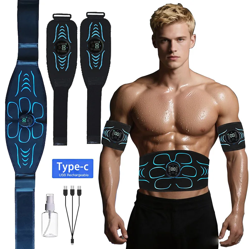 Ab Toning Belt Muscle Toner EMS Electronic Muscle Stimulator Fitness ...