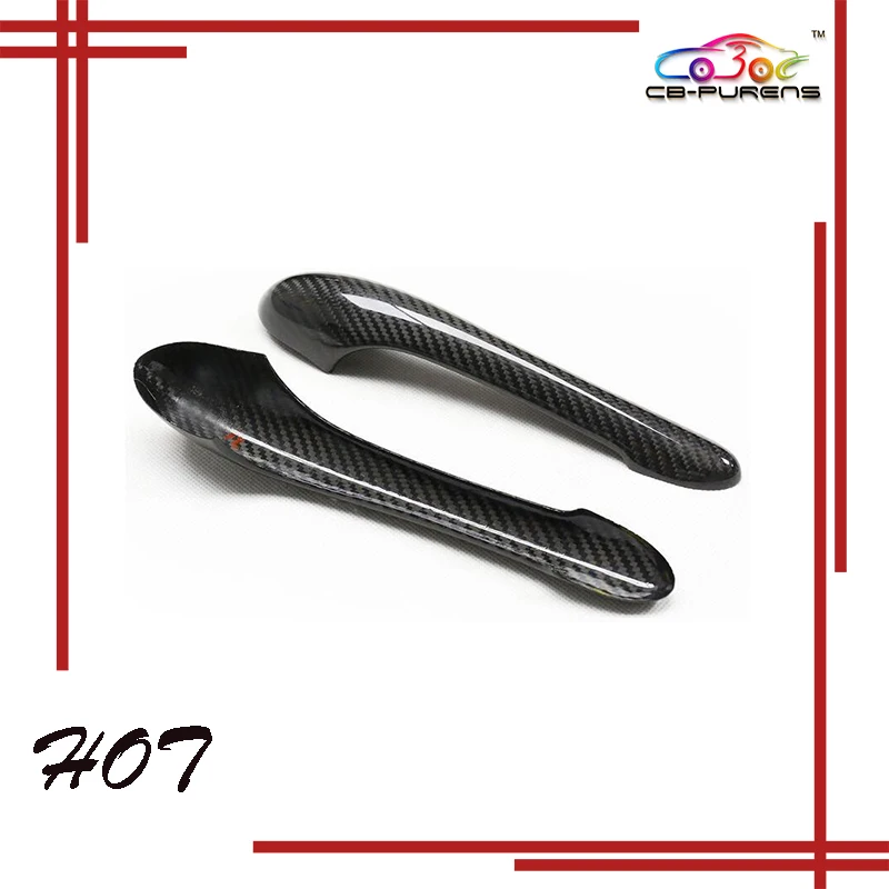 2007-2018 Stick On Type Real Carbon Fiber Body Door Handle Cover Trim ...