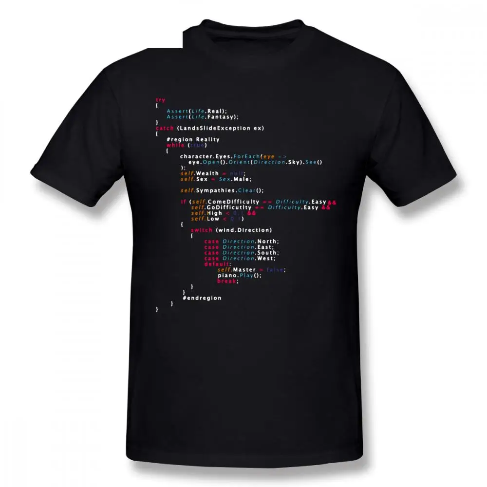 Is This The Real Life Coding Programming Programmer Men T Shirt Hip Hop Kpop Oversize Cotton