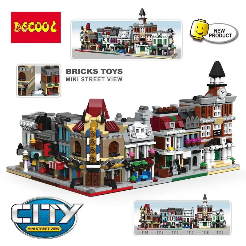 DECOOL-City-Building-Blocks-Street-View-Architecture-Brick-Bank-Pet ...