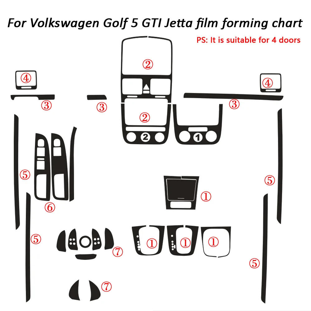 For-Volkswagen-Golf-5-MK5-4-door-Interior-Central-Control-Panel-Door ...