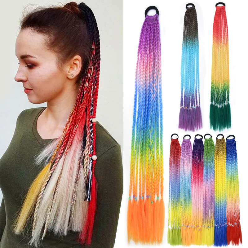 Rainbow Box Braids