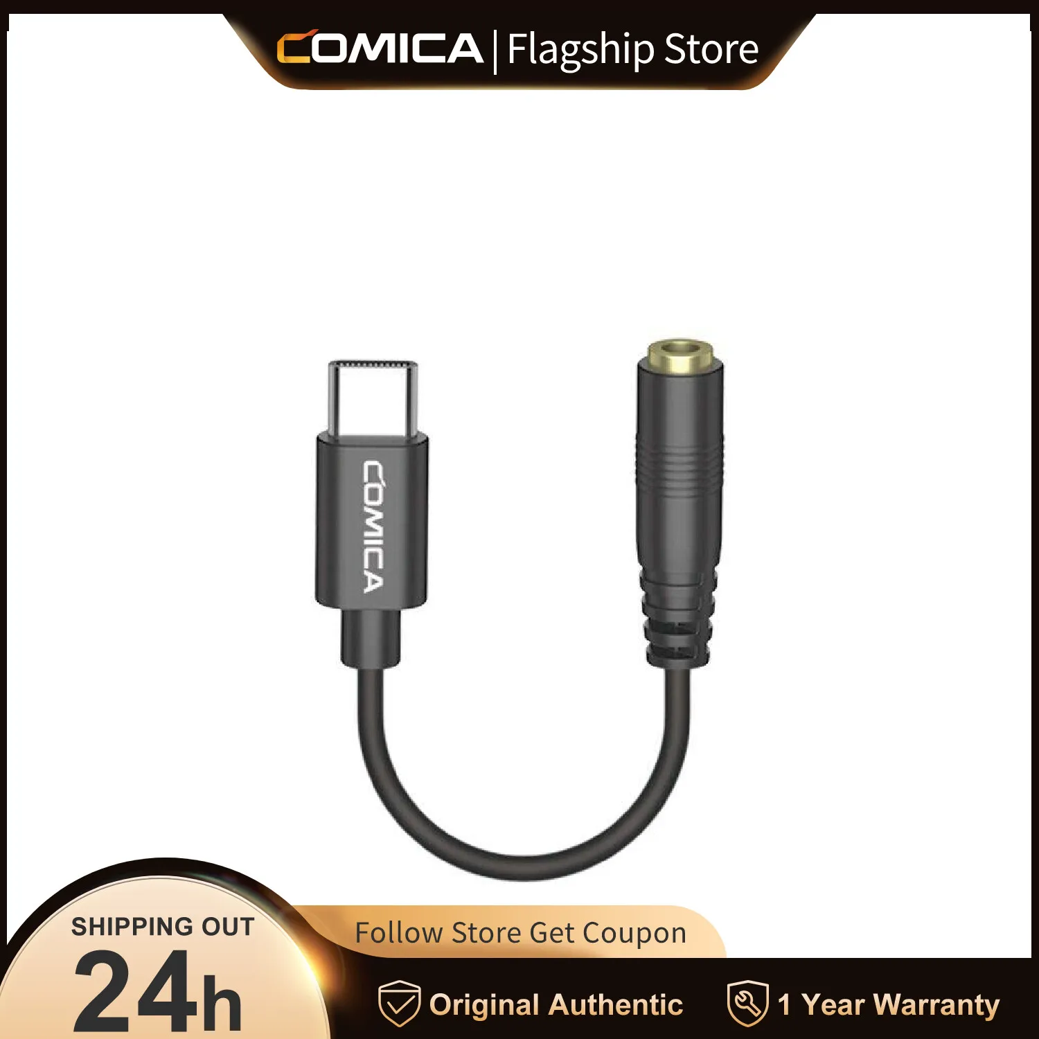 Comica CVM-SPX-UC 3.5mm TRRS To USB-C Interface Audio Cable Mini Sound ...