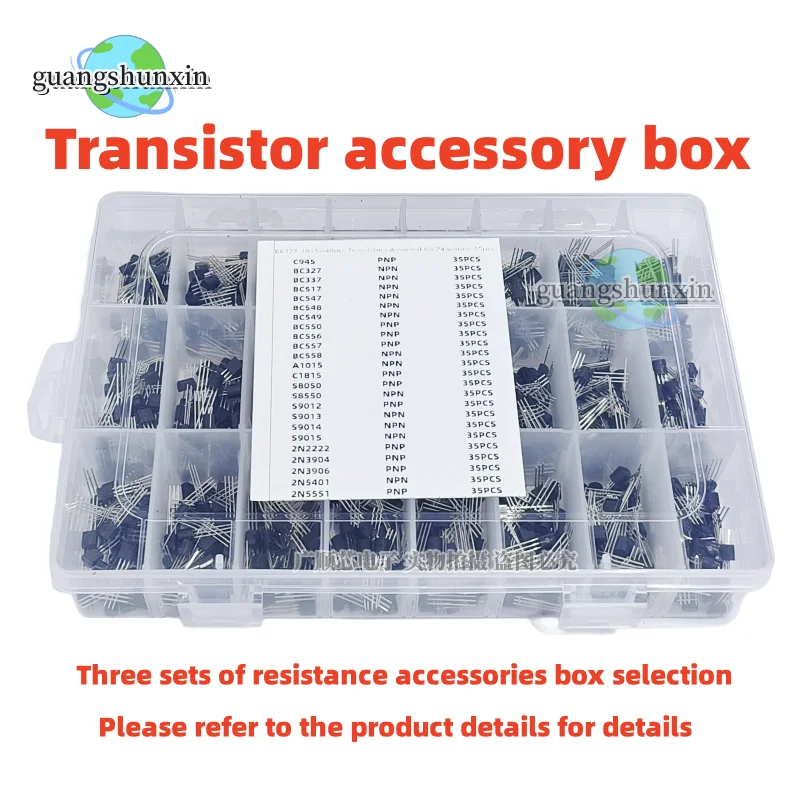 200-900PCS TO-92 Transistor Kit assortment box BC547 BC327 BC337 2N2222 ...
