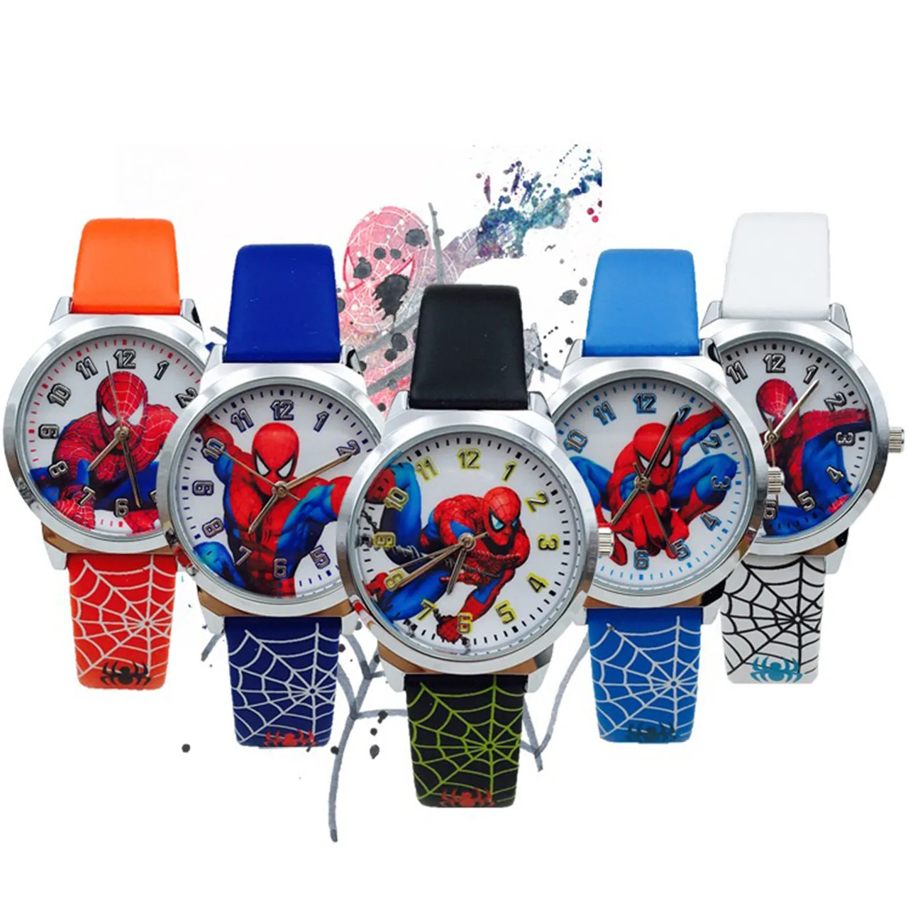 Marvel Spider Man Cartoon Children watches Quartz Wristwatch Boy ...