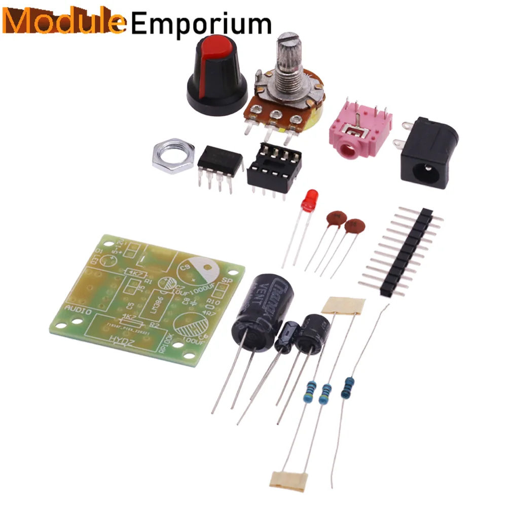 LM386 Mini Audio Amplifier DIY Kit 3.5mm 3V-12V Power Amplifier Suite ...