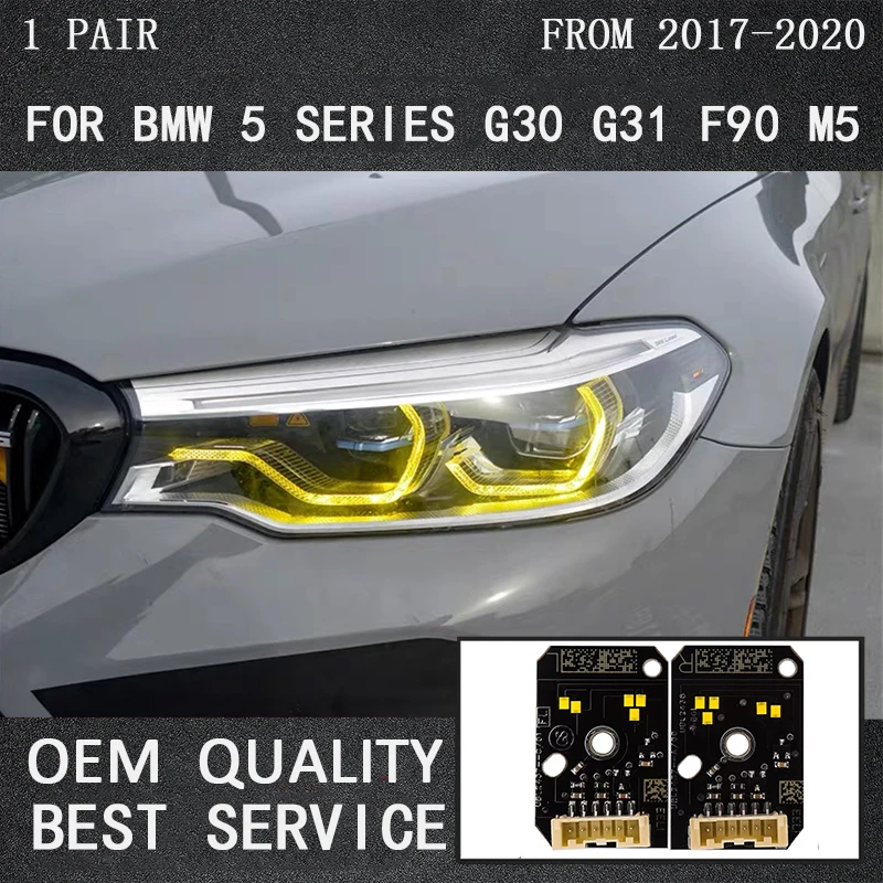 Yellow-DRL-Module-For-2018-2019-BMW-5-series-G30-530i-G32-GT-F90-M5 ...
