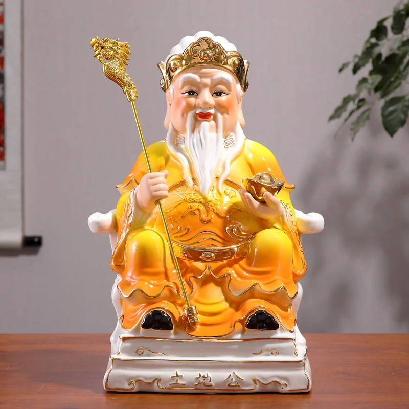 Southeast-Asia-TU-DI-GONG-God-of-wealth-BUDDHA-figure-home-Altar-shop ...