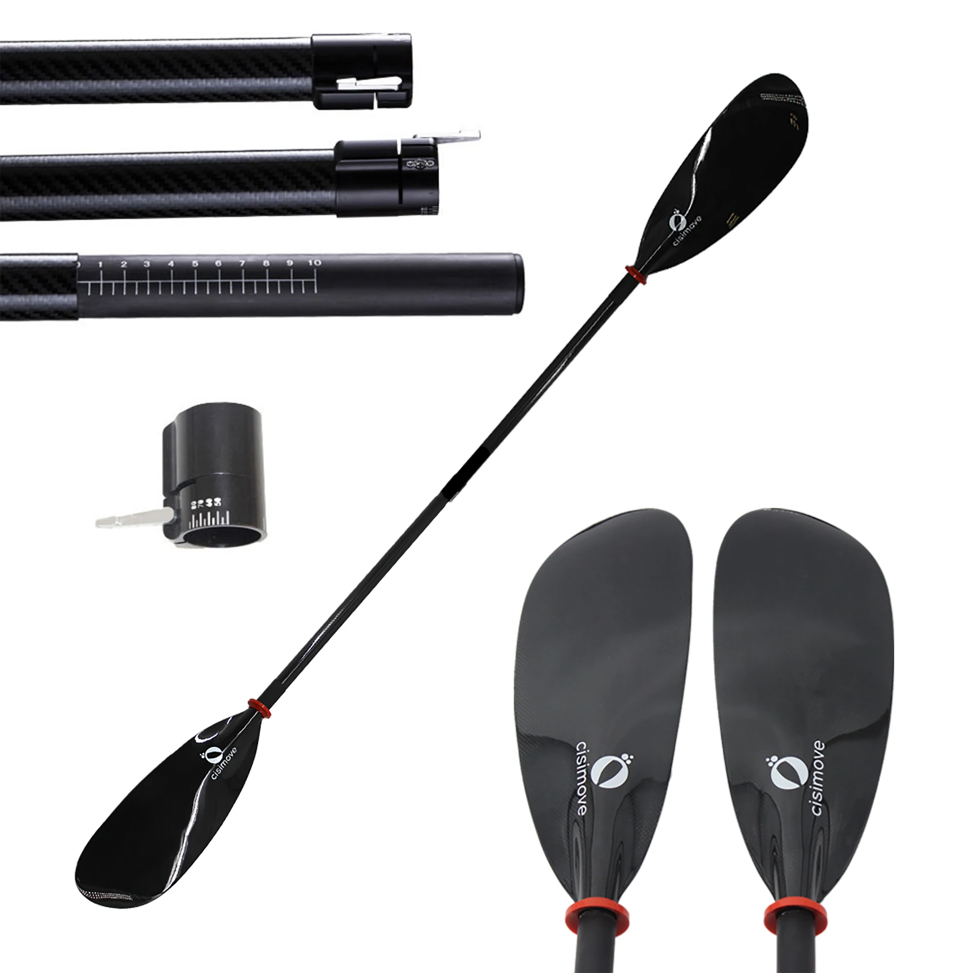 Adjustable 2 Piece Carbon Fiber Sea Kayak Touring Ocean Paddle With ...