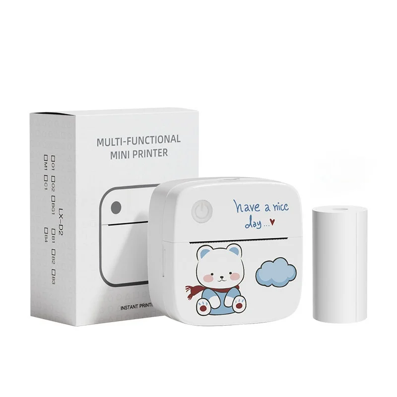DOLEWA-Bear-Mini-Printers-Thermal-Paper-Portable-Printer-Sticker-Paper ...