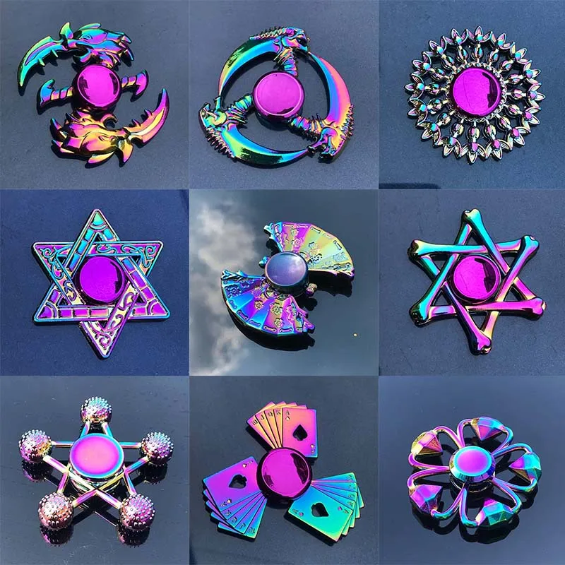High-Speed-Hand-Spinners-Fidget-Toys-Fingertip-Gyro-Toys-Rainbow-Color ...