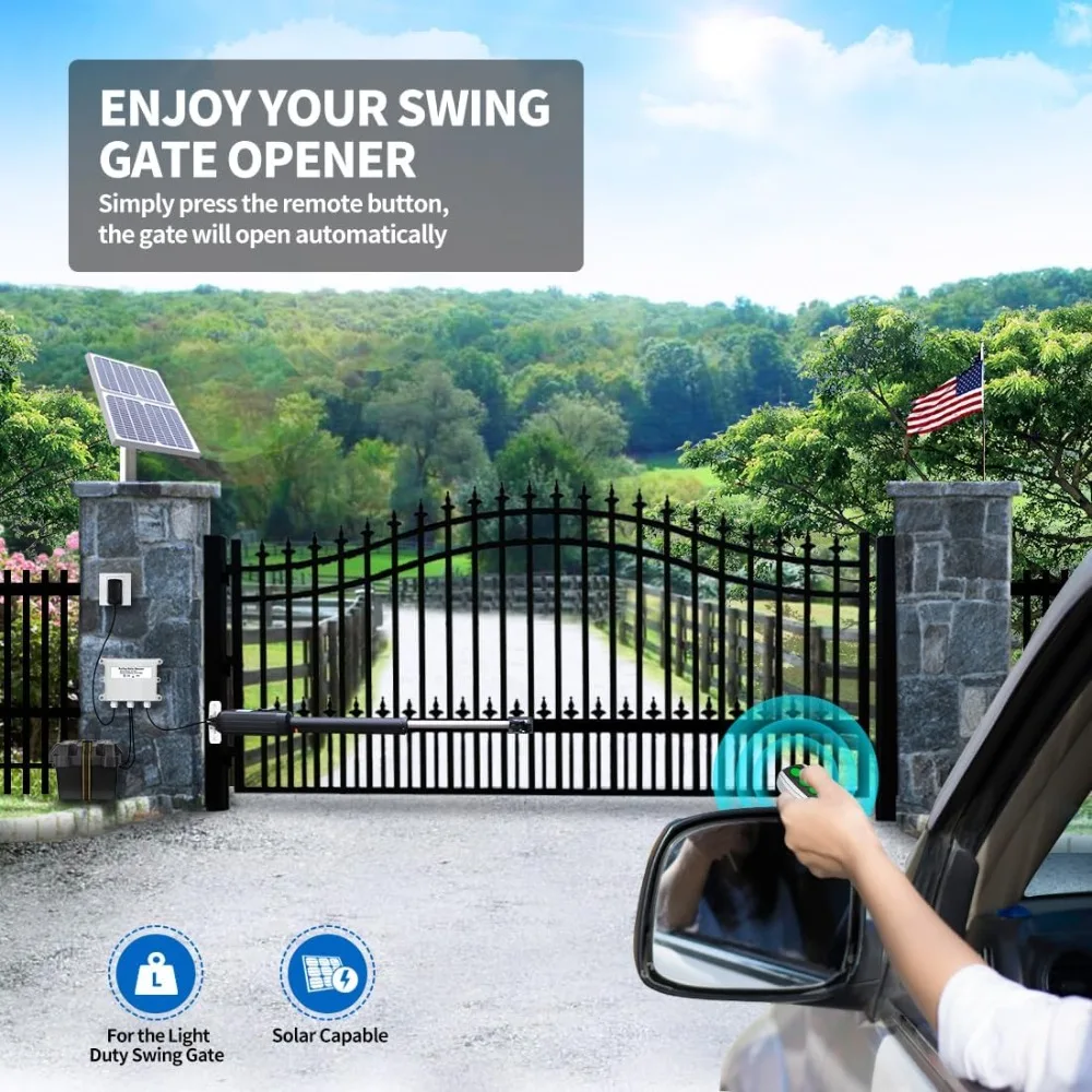 Automatic Solar Gate Opener for Light Duty Single Swing Gates Up to ...