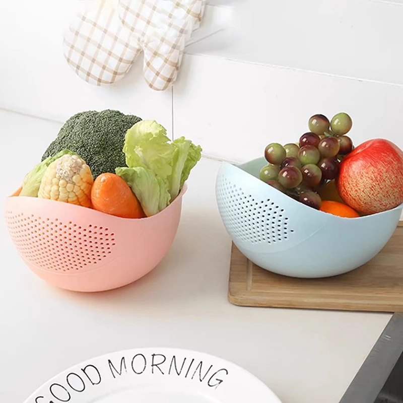 Rice-Sieve-Plastic-Colander-Kitchen-Drain-Basket-With-Handles-Rice-Bowl ...