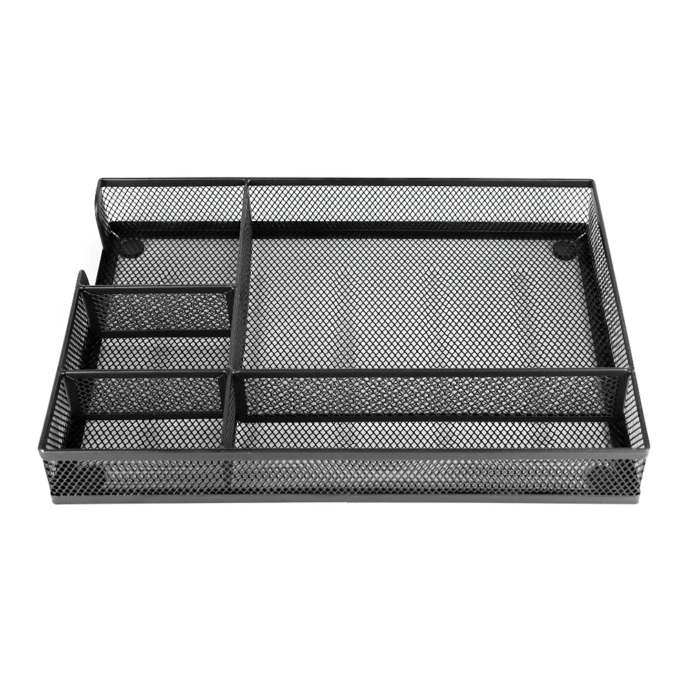 Metal Iron Art Storage Box Document Basket Multi Compartment Stationery ...