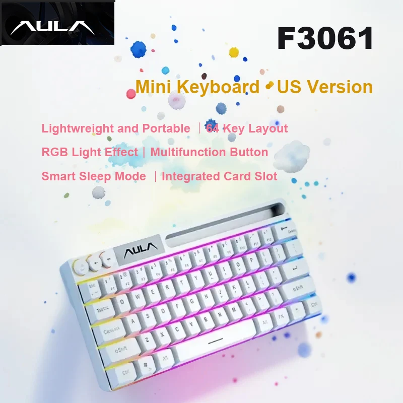 AULA-F3061-Mechanical-Touch-Feel-Keyboard-61-Keys-Wired-Mini-Keyboard ...
