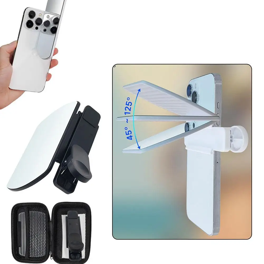 Smartphone-Camera-Mirror-Reflection-Clip-Kit-With-Angle-Adjustment ...