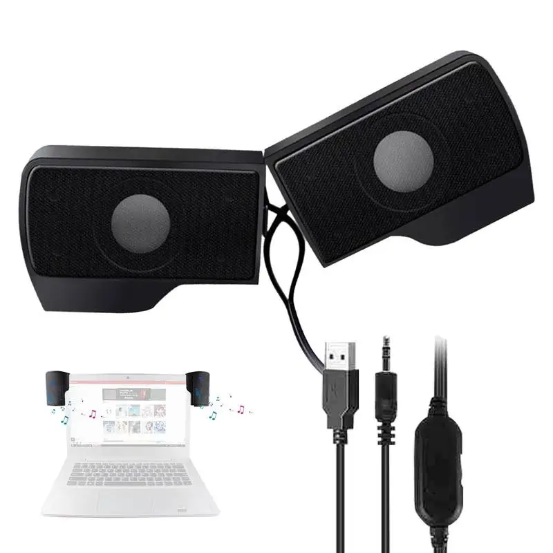 Computer-Speakers-External-Clip-On-Computer-Speakers-USB-Powered-Wired ...