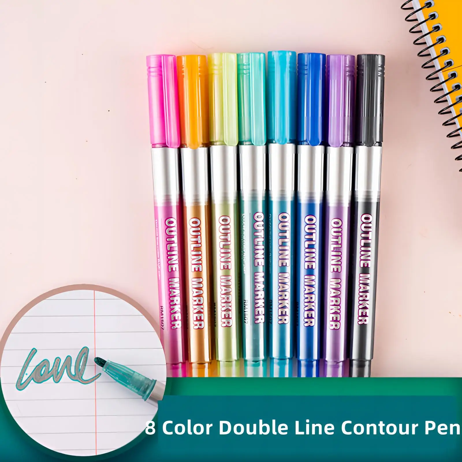 Creative-Double-Line-Pen-Outline-Pen-Color-Handbook-Graffiti-8-Color ...