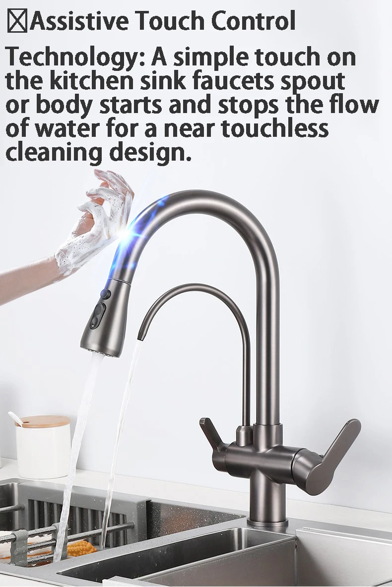3 in 1 Kitchen Faucet, Save Your Money and Room Space, Brushed Nickel ...