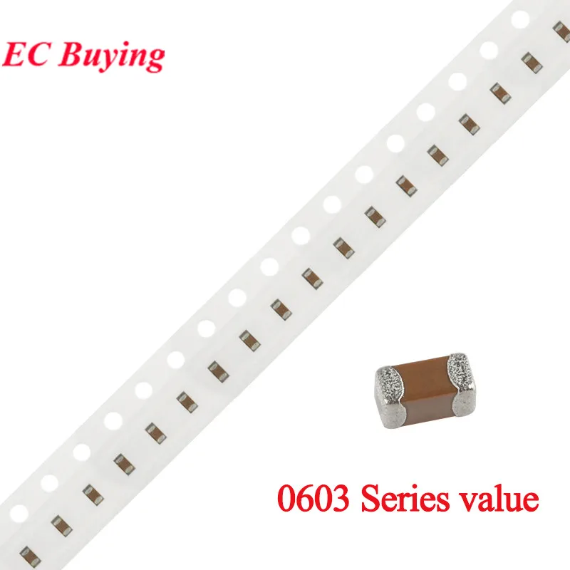 100pcs-0603-1608-SMD-Chip-Multilayer-Ceramic-Capacitor-0-1pF-22uF-10pF ...