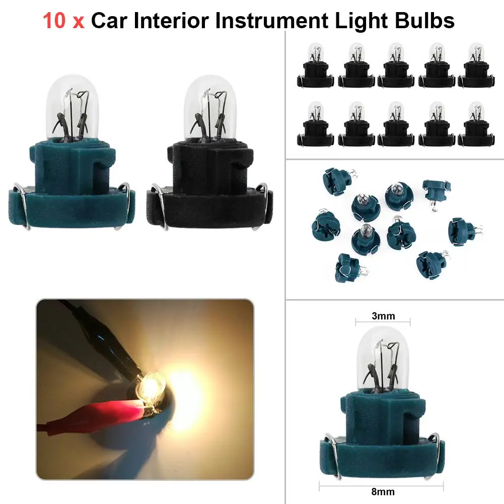 10pcs-T3-LED-12V-Car-Instrument-Light-Dashboard-Indicator-1-2W-Bulbs ...