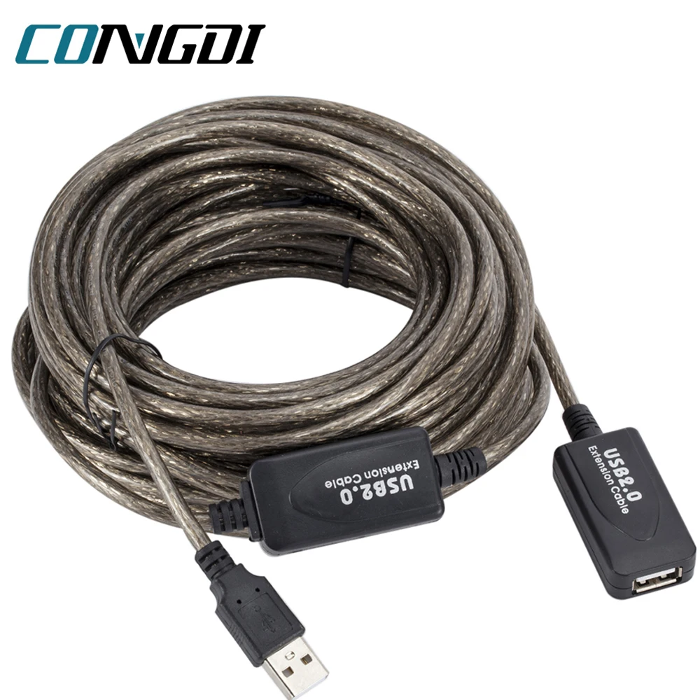 5M/10M/15M USB 2.0 Extension Cable High Speed Active Repeater Male To ...