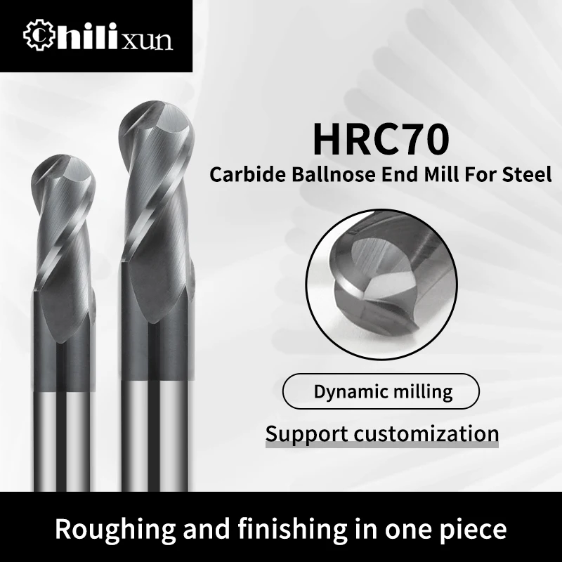 HILIXUN-HRC70-Ball-Nose-End-Mill-Tungsten-Carbide-CNC-Router-Bit-2 ...