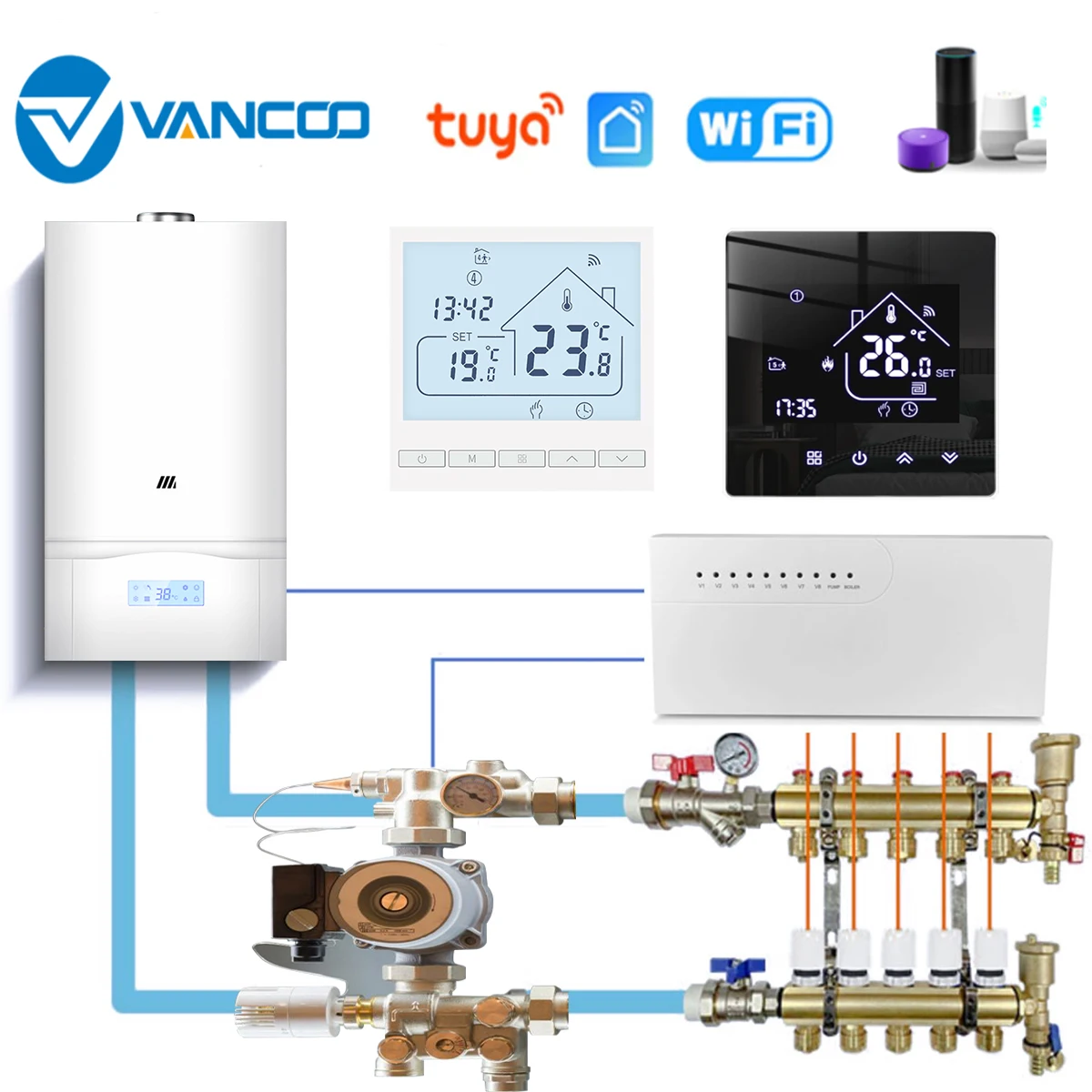 Vancoo-Water-Underfloor-Heating-Systems-Smart-WIFI-Thermostat-Central ...