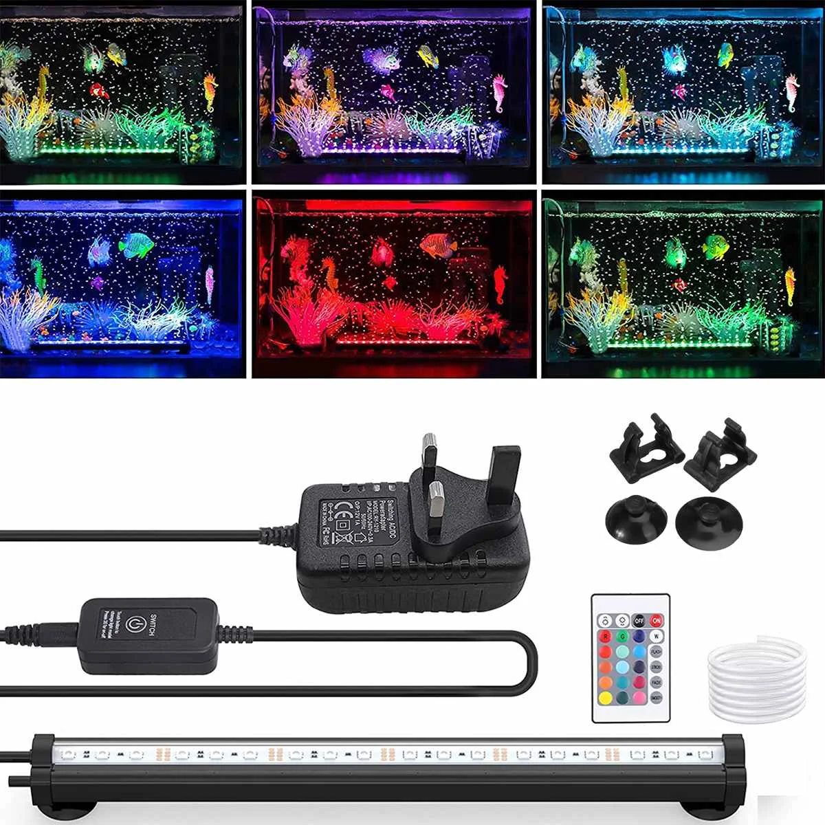 Aquarium-Light-Fish-18-58CM-5050-RGB-LED-Tank-Submersible-Light-Aquatic ...
