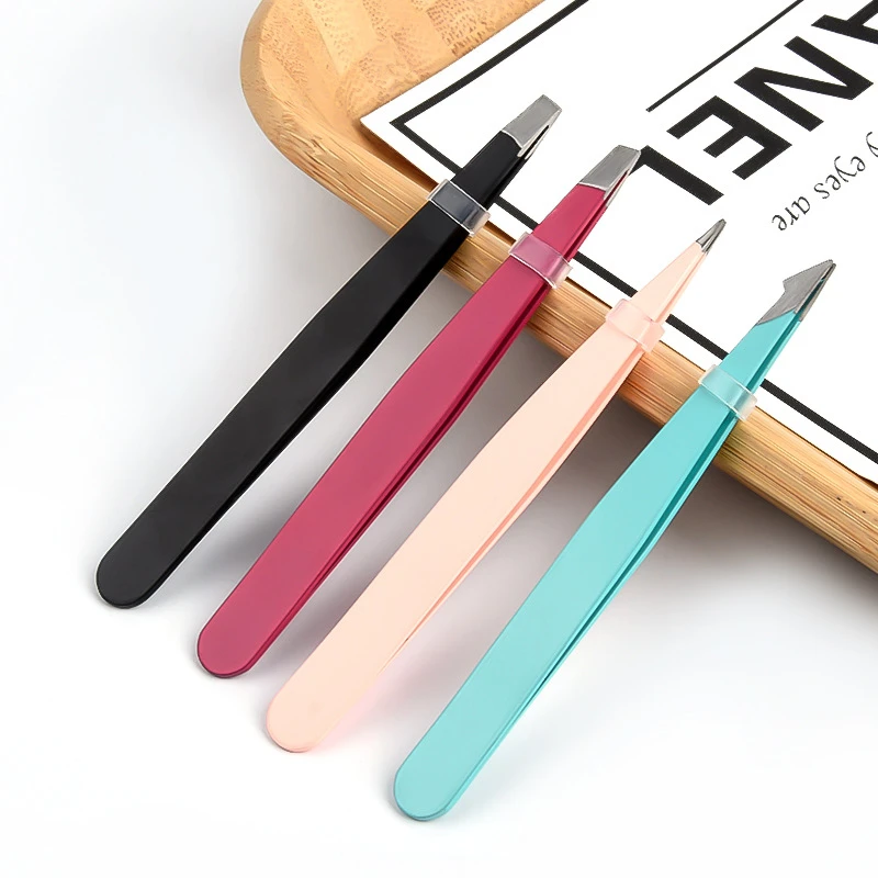 Eyebrow Tweezer Colorful Hair Beauty Fine Hairs Puller Stainless Steel ...