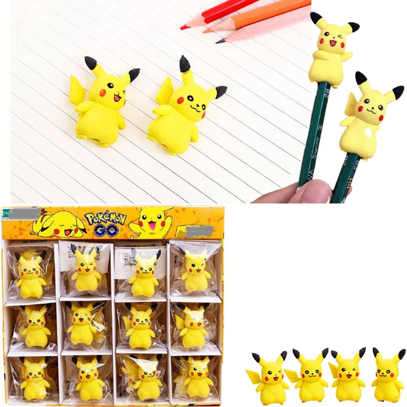 Pokemon Pikachu Three-dimensional Eraser Cartoon Cute Animal Shape Skin ...
