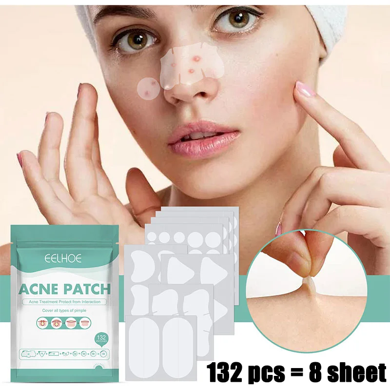 132Pcs/8Sheet Invisible Acne Removal Pimple Patch Beauty Clear Look ...