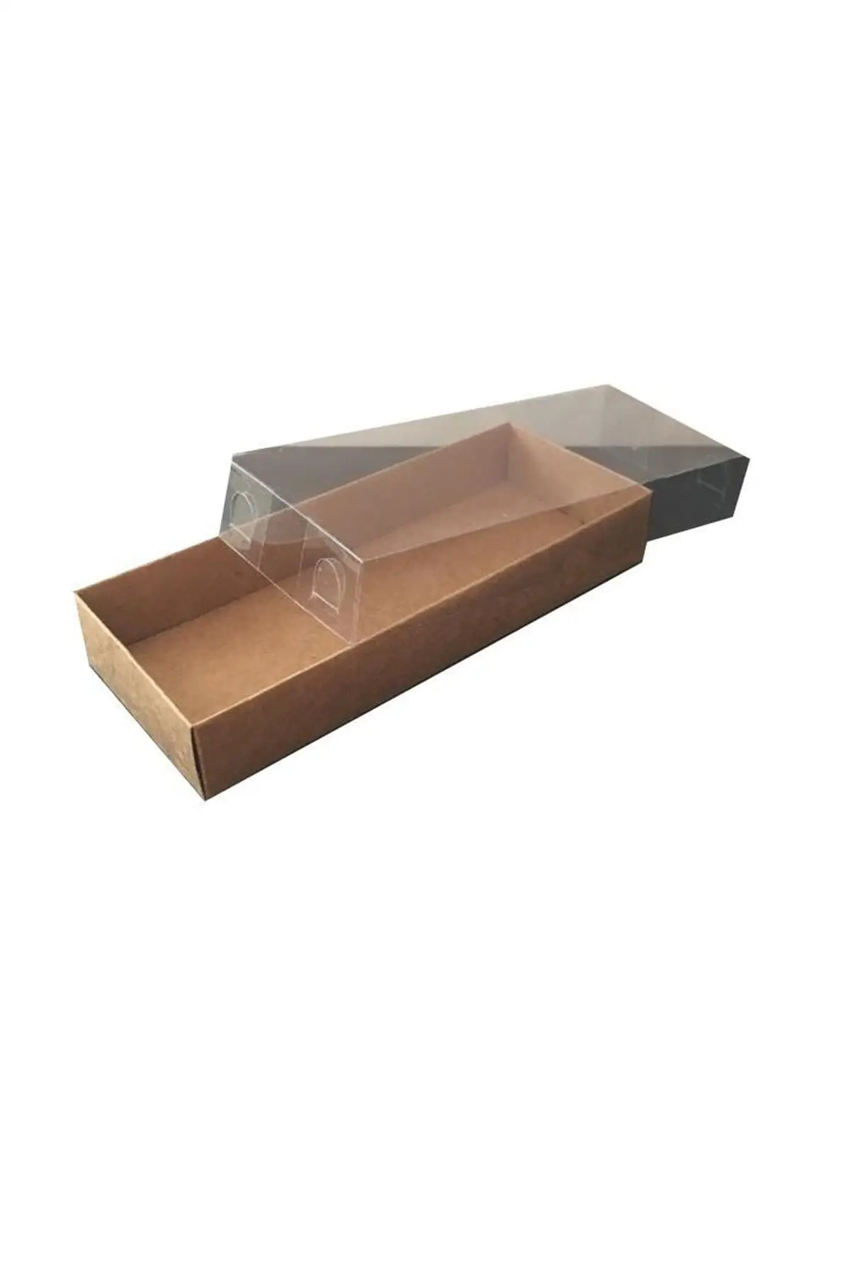 6 X 16 X 3 Cm Six Kraft Cardboard Top Acetate Rectangular Box With ...