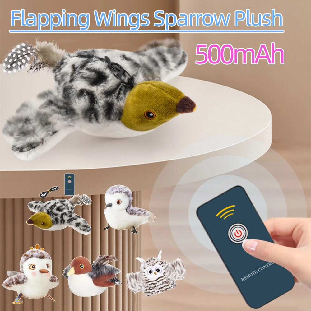 Interactive Cat Toys Rechargeable Flying Bird Cat Toy Flapping Wings ...