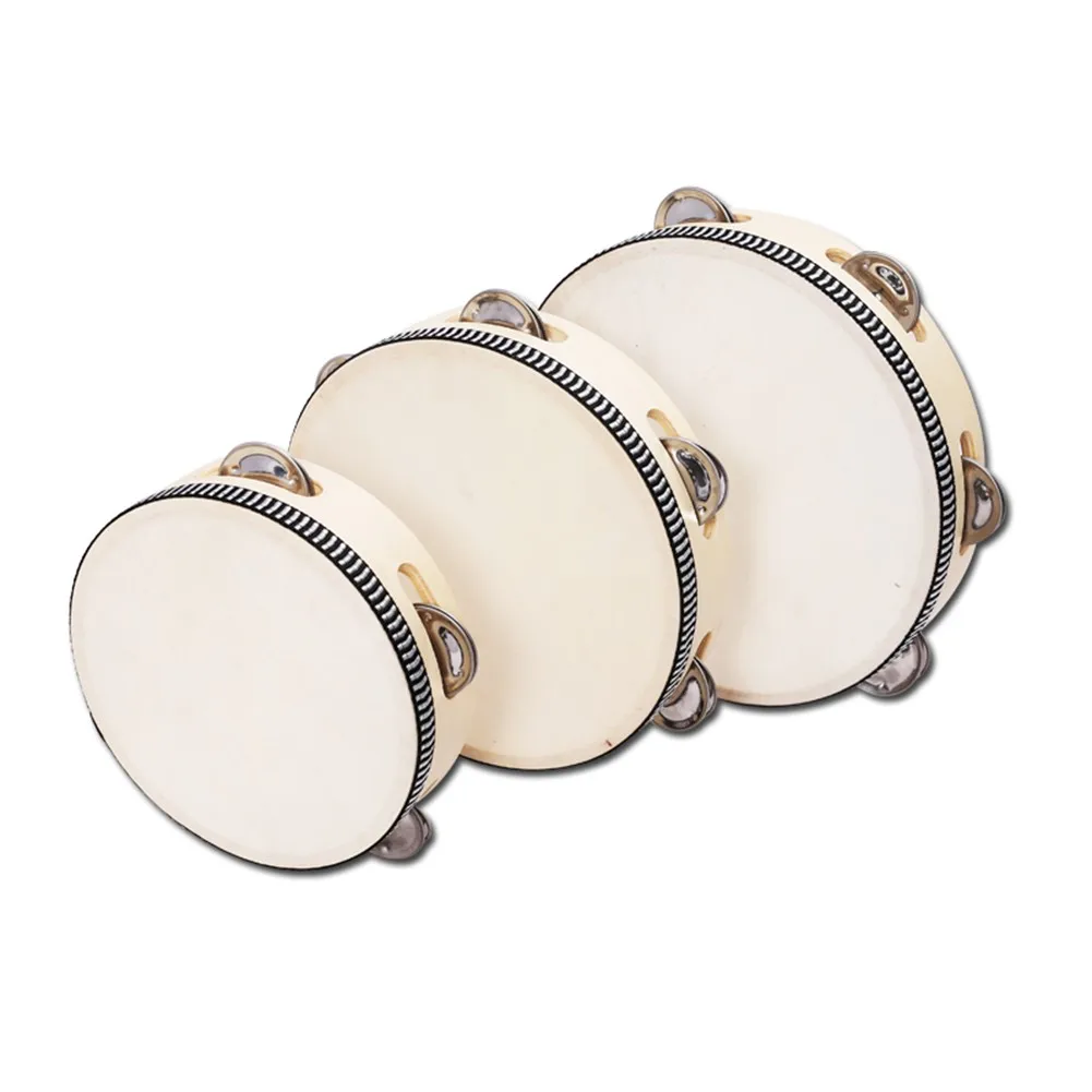 Pandereta-Jingle-con-cabeza-de-marco-de-madera-instrumentos-musicales ...