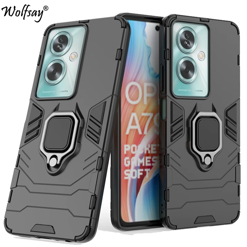 For-Oppo-A79-5G-Case-Bumper-Anti-knock-Armor-Magnetic-Suction-Stand ...