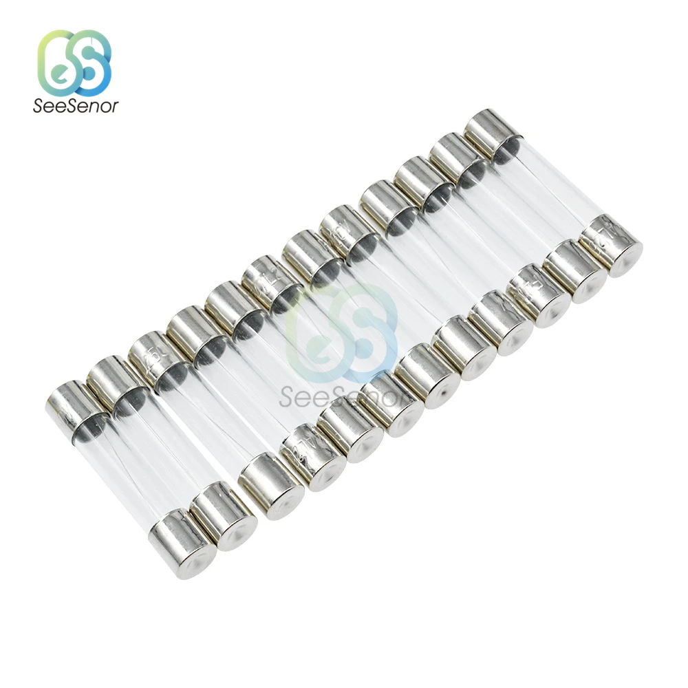 10pc/lot 5*20mm 6*30mm Fast Blow Tube Fuses 250V 1A 2A 3A 4A 5A 7A 8A 10A AMP Glass Tube Fuse ...
