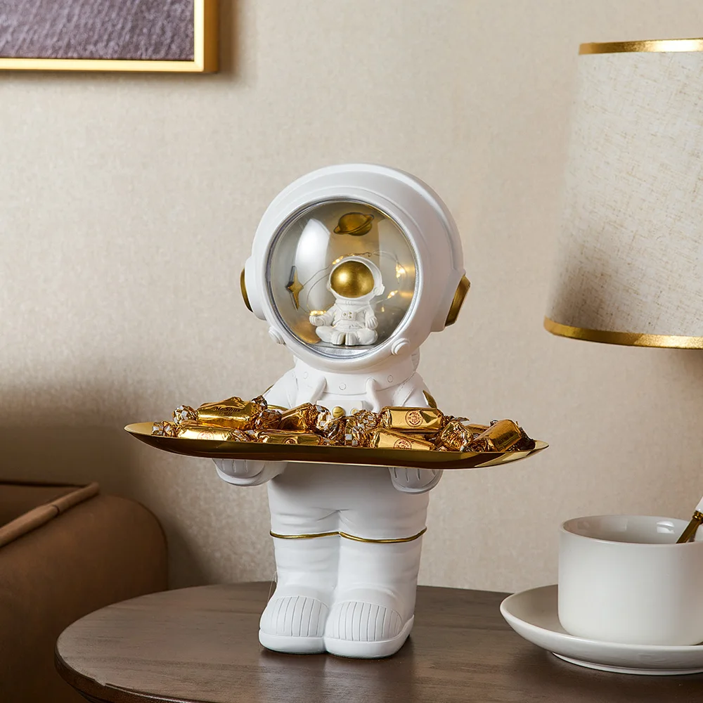 Creative Astronaut Statue Storage Tray Nordic Home Decor Desk Storage ...