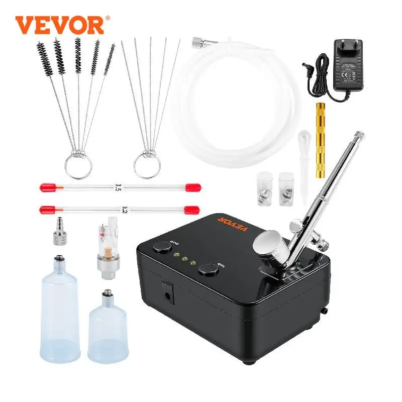 VEVOR Dual Action Airbrush Kit with 30PSI High Pressure Auto Start/Stop ...