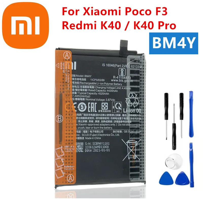 BM4Y Xiaomi Original Battery BM4Y For Xiaomi Poco F3 Redmi K40 Pro K40 ...