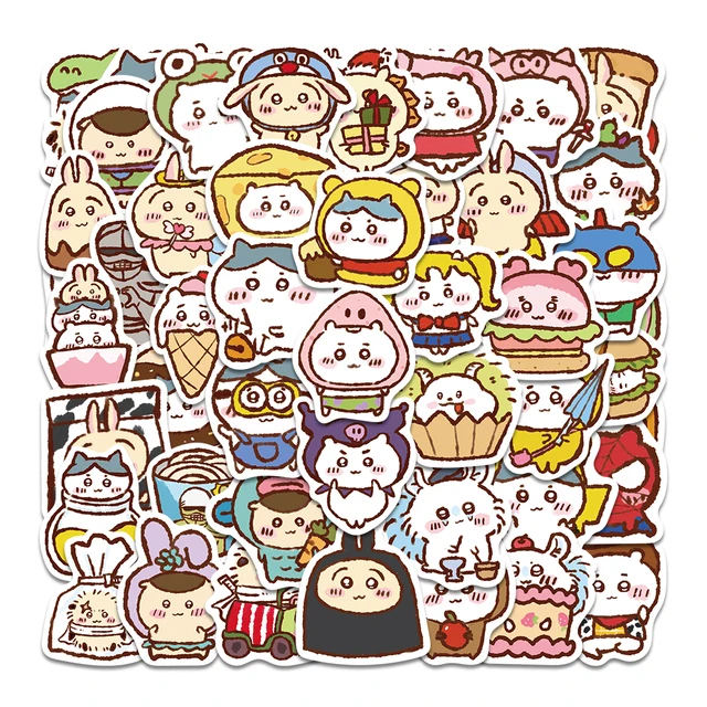 65pcs Chiikawa Stickers – Cute & Colorful for Handbook Mobile Phone ...