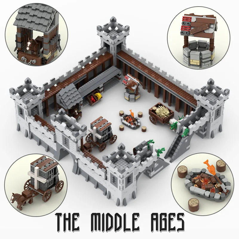 Medieval-Castle-Building-Block-Rome-DIY-City-View-Bricks-Carriage-Walls ...