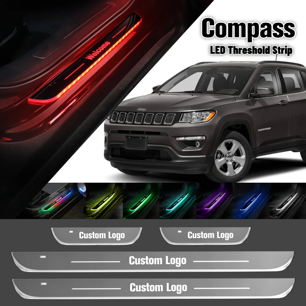For-Jeep-Compass-MK49-MP-2006-2023-Car-Door-Sill-Light-Customized-Logo ...